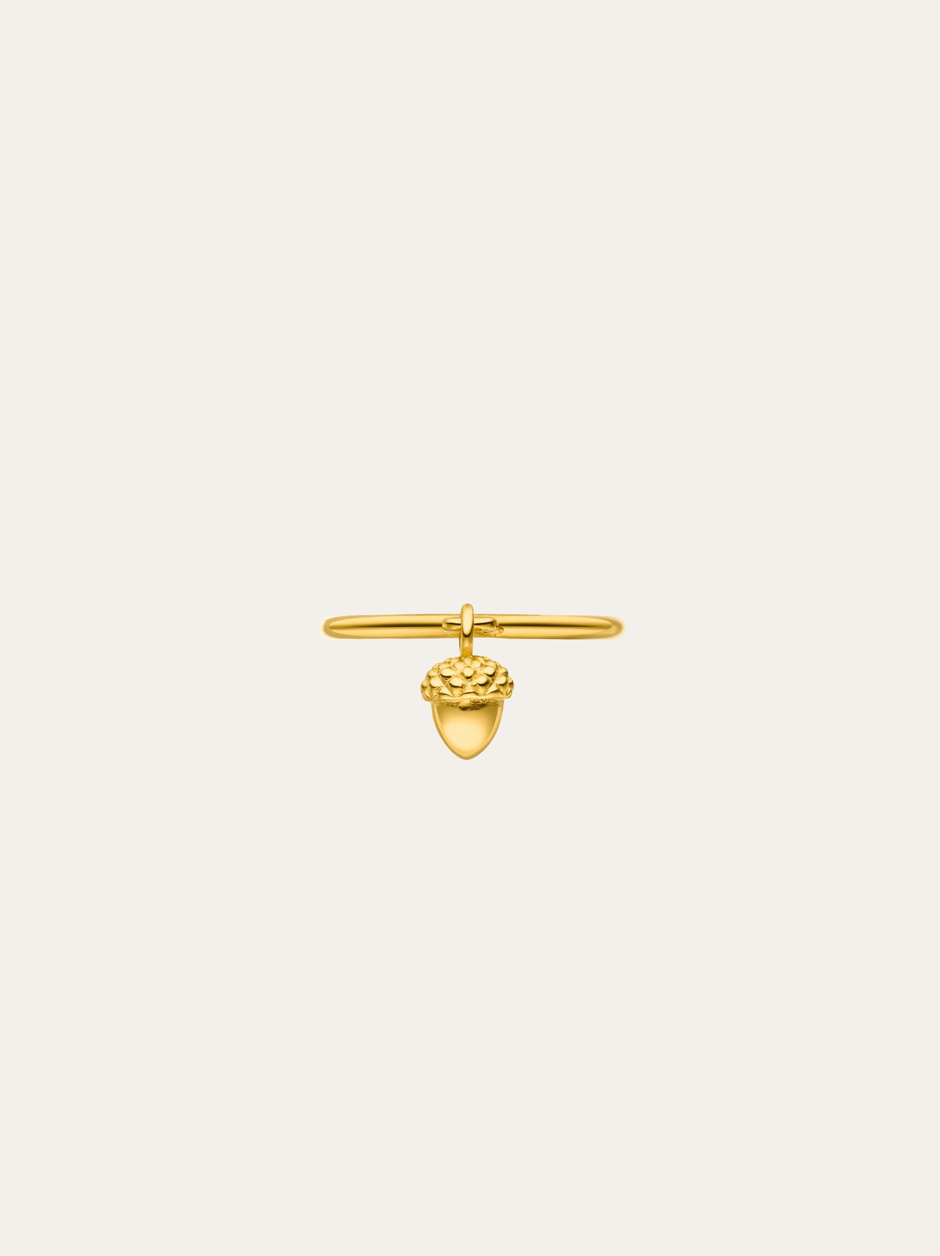 Acorn Charm Ring 18k